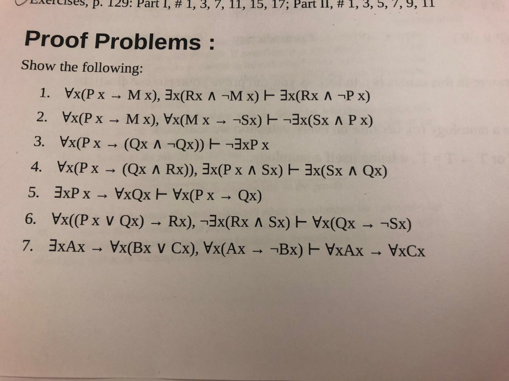 Solved Logic first-order proof question： The first picture | Chegg.com