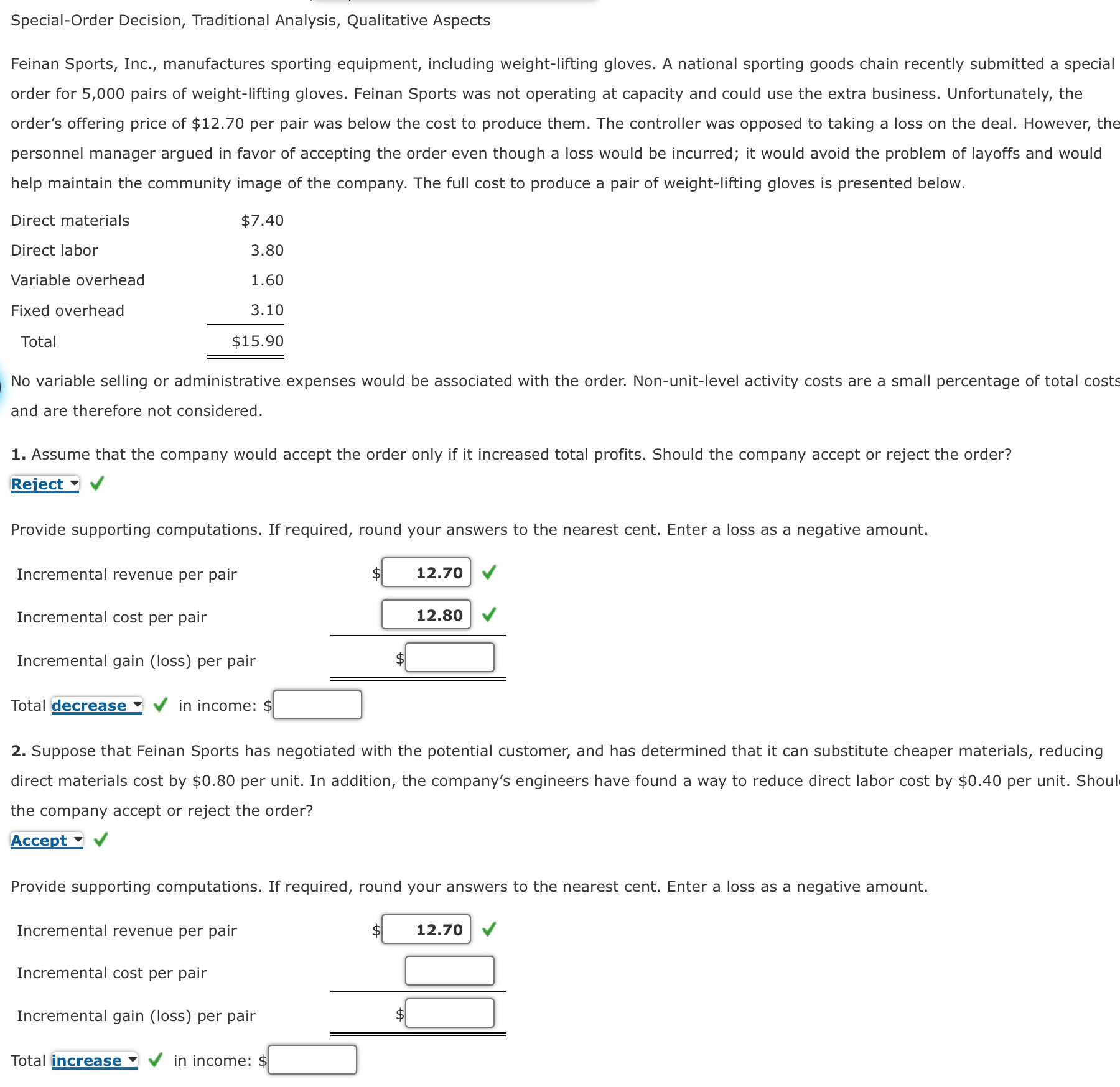 Solved Special-Order Decision, Traditional Analysis, | Chegg.com