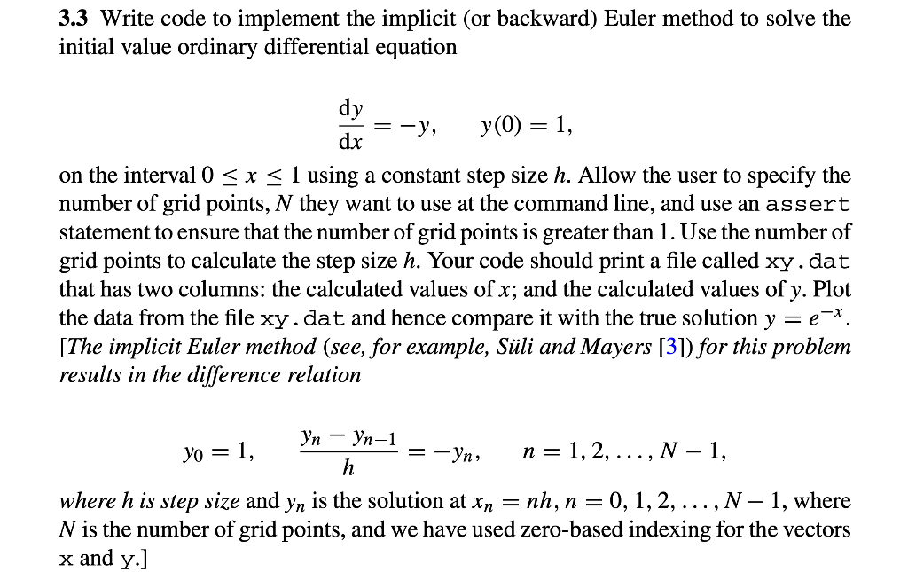 Solved 3.3 Write code to implement the implicit (or | Chegg.com