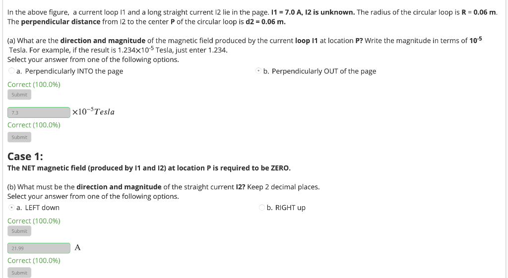 Solved BE 07 2tr (long straight wire), Mo = 41x 10-'T.m/A | Chegg.com