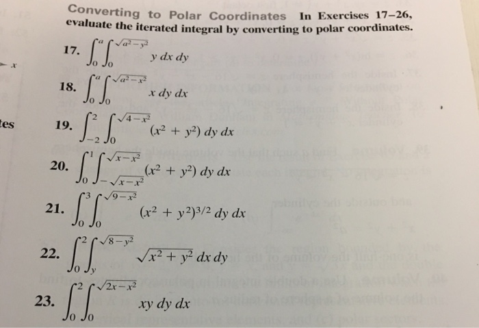 Solved Converting to Polar Coordinates In Exercises 17-26, | Chegg.com