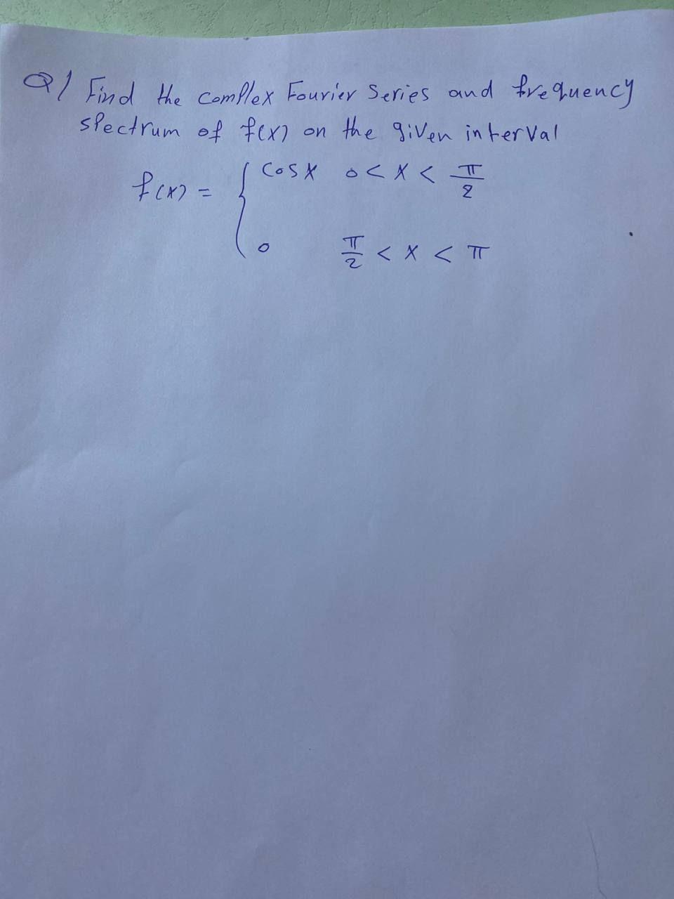 Solved al Find the complex Fourier series and frequency | Chegg.com