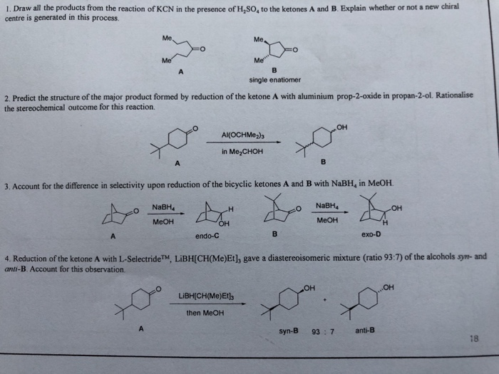 Solved 1. Draw all the products from the reaction of KCN in | Chegg.com