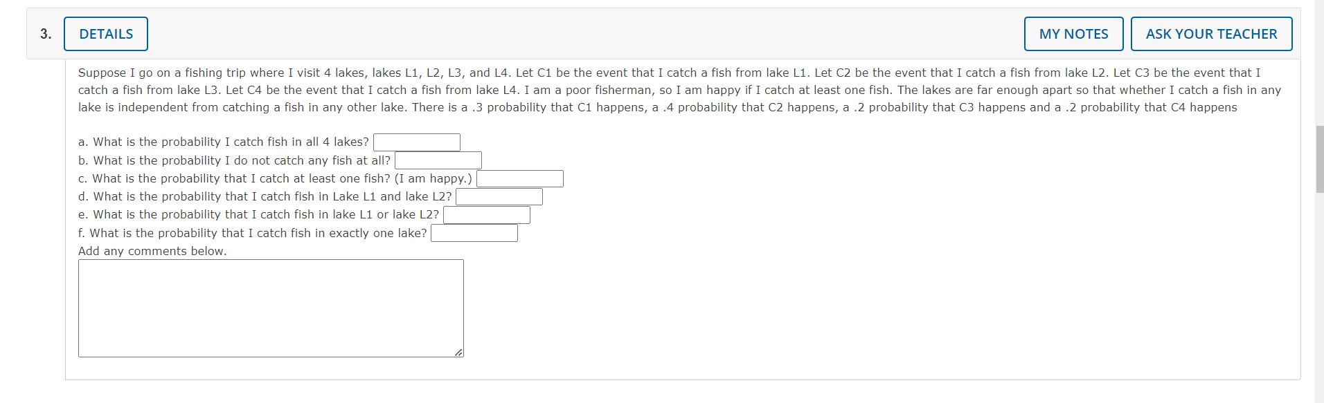 Solved a. What is the probability I catch fish in all 4 | Chegg.com