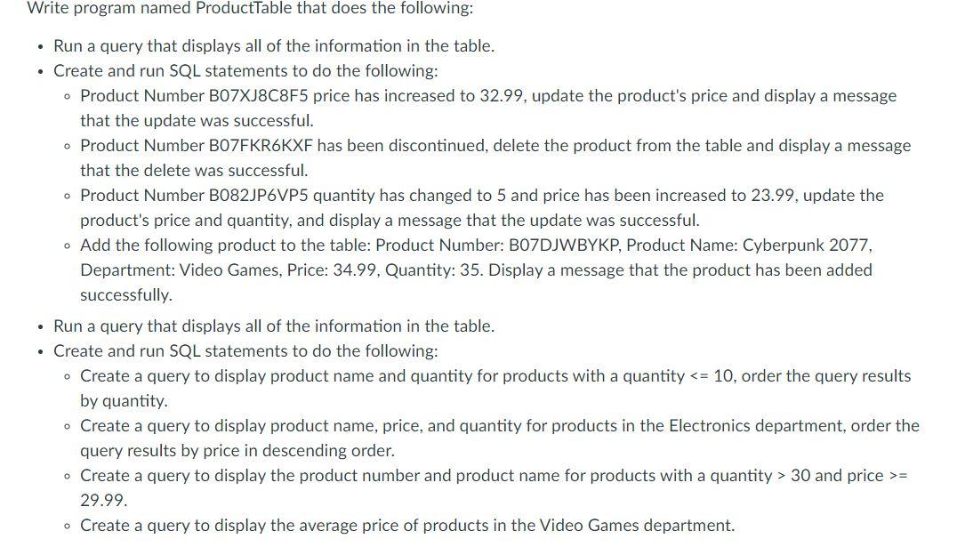 Solved You must use the Apache Derby Database for this | Chegg.com