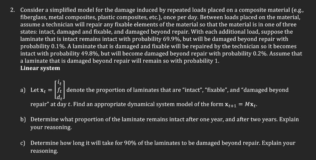 Solved Consider a simplified model for the damage induced by | Chegg.com