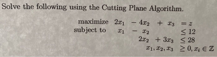Solved Solve the following using the Cutting Plane | Chegg.com
