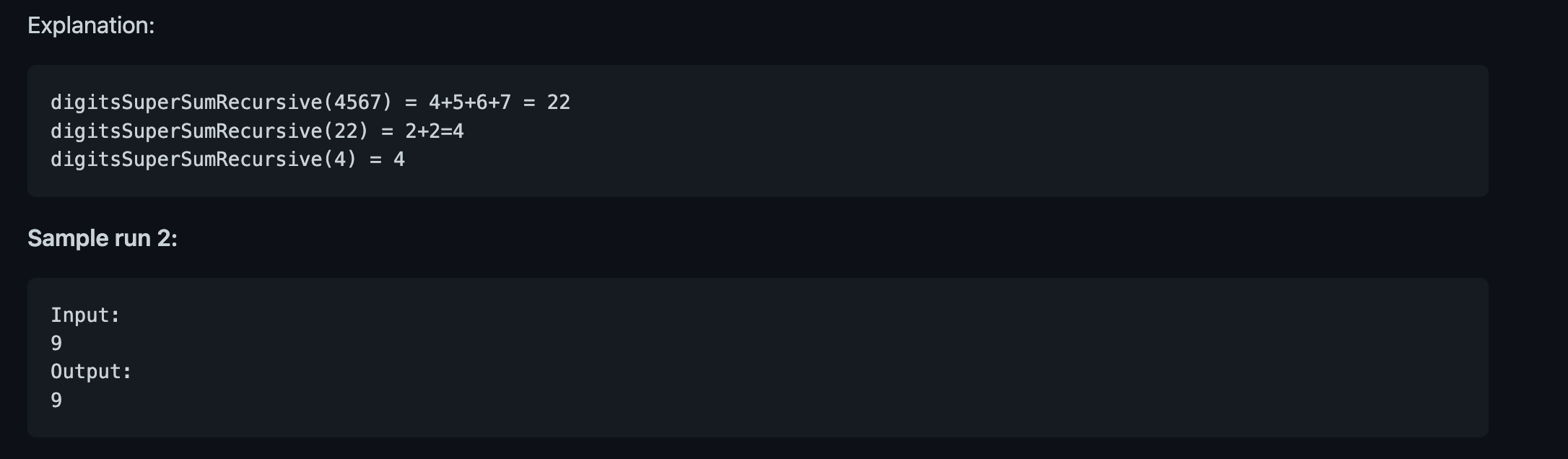 Solved Question 2 (4 points): digits SuperSum Recursive | Chegg.com
