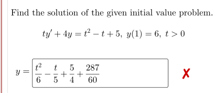 Solved Find the solution of the given initial value problem. | Chegg.com