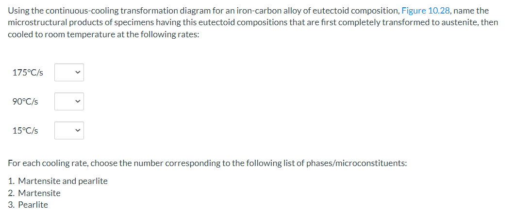 Solved Using the continuous-cooling transformation diagram | Chegg.com