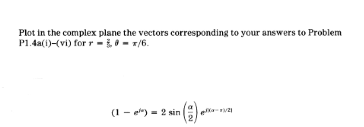 Solved Plot in the complex plane the vectors corresponding | Chegg.com