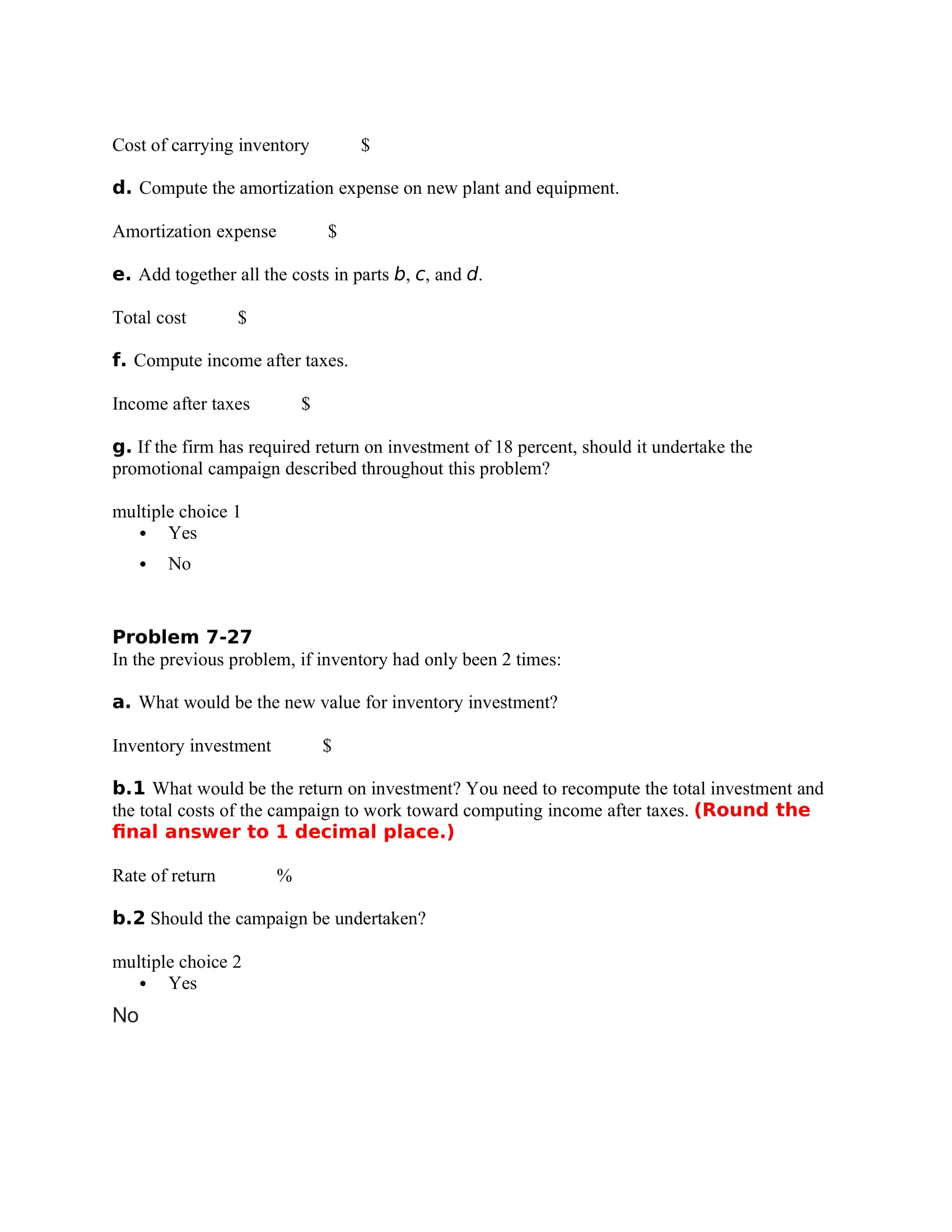 Solved Problems 7-26 and 7-27 Inventory at Cost Basis | Chegg.com