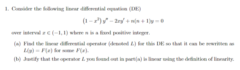 Solved Consider the following linear differential equation | Chegg.com