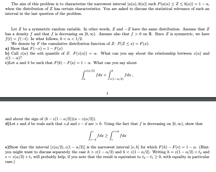 Solved The aim of this problem is to characterize the | Chegg.com