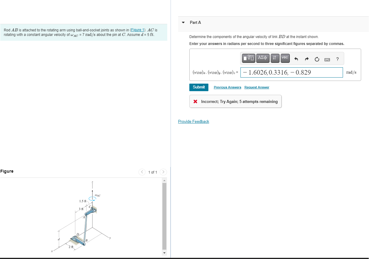 Solved Rod AB is attached to the rotating arm using | Chegg.com