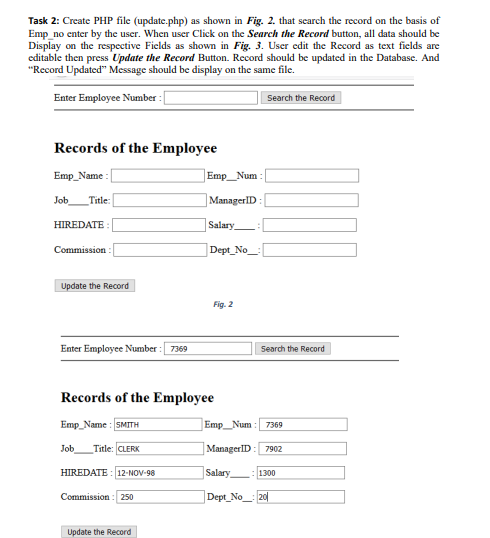 Solved Task 2: Create PHP file (update.php) as shown in Fig. | Chegg.com