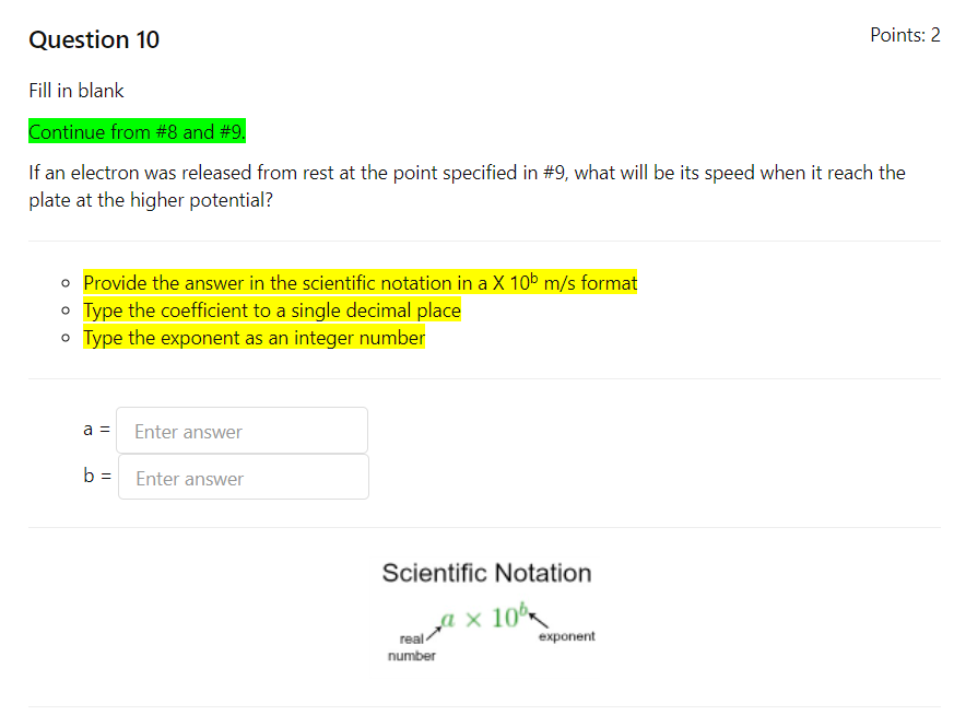 Question 8 Points: 1 Fill in blank The electric field | Chegg.com