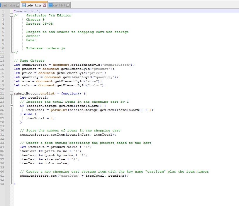 Your Shopping Cart Figure 9-26 Completed Project 9-4 | Chegg.com