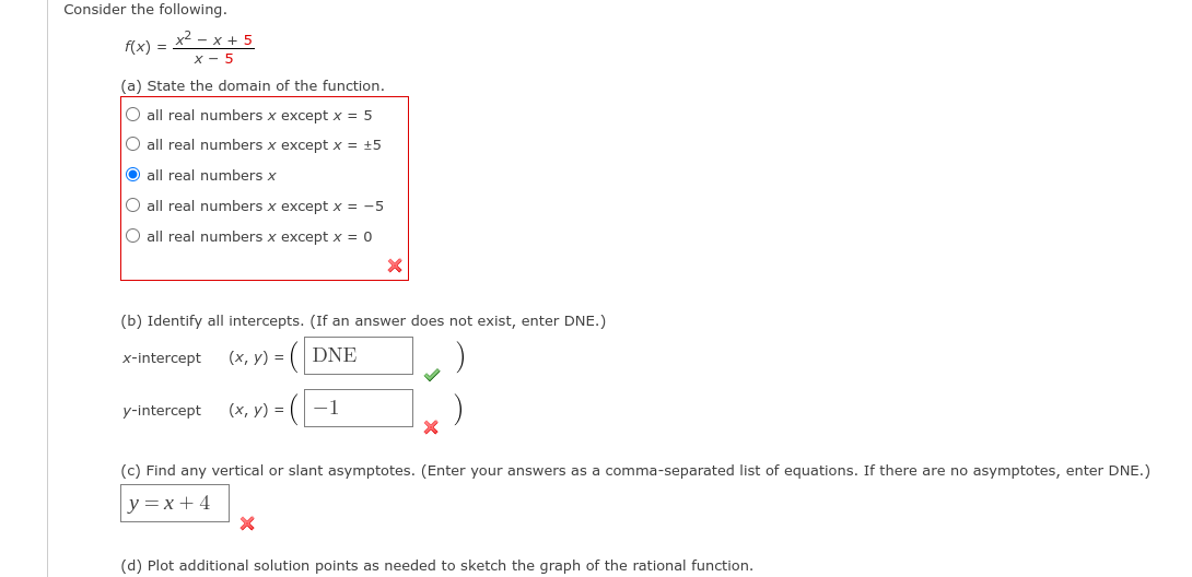 Solved Consider The Following F X X−5x2−x 5 A State The