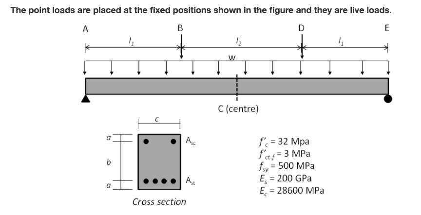 Solved The point loads are placed at the fixed positions | Chegg.com