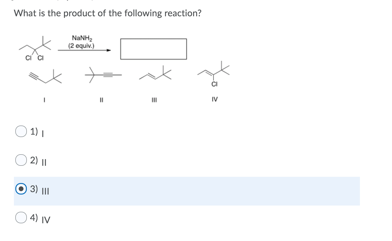 Solved What is the product of the following reaction? NaNH2 | Chegg.com