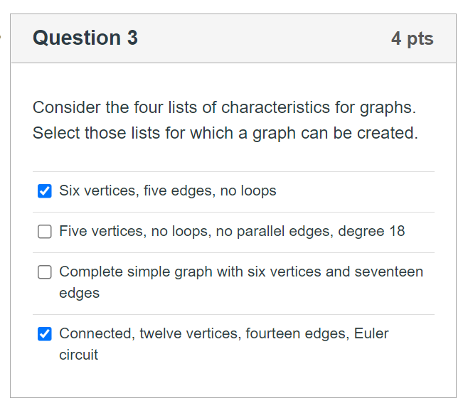 Solved Consider the four lists of characteristics for | Chegg.com