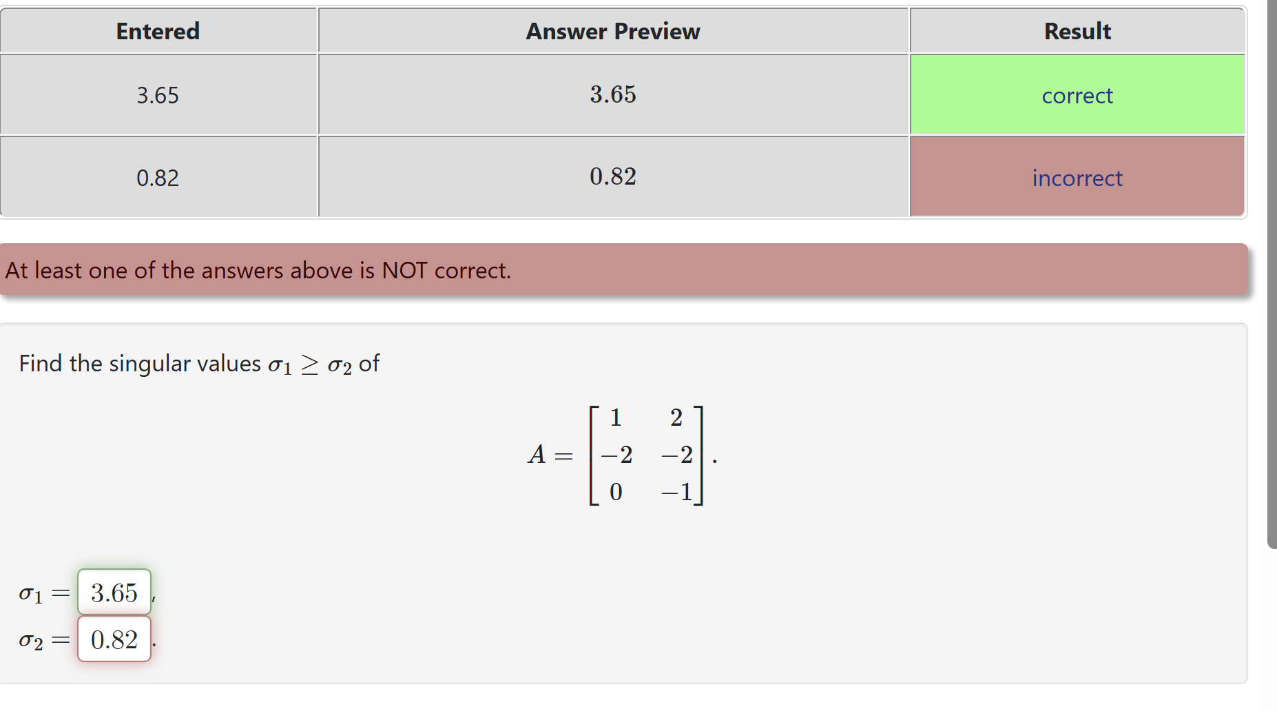 Solved Find the singular values | Chegg.com