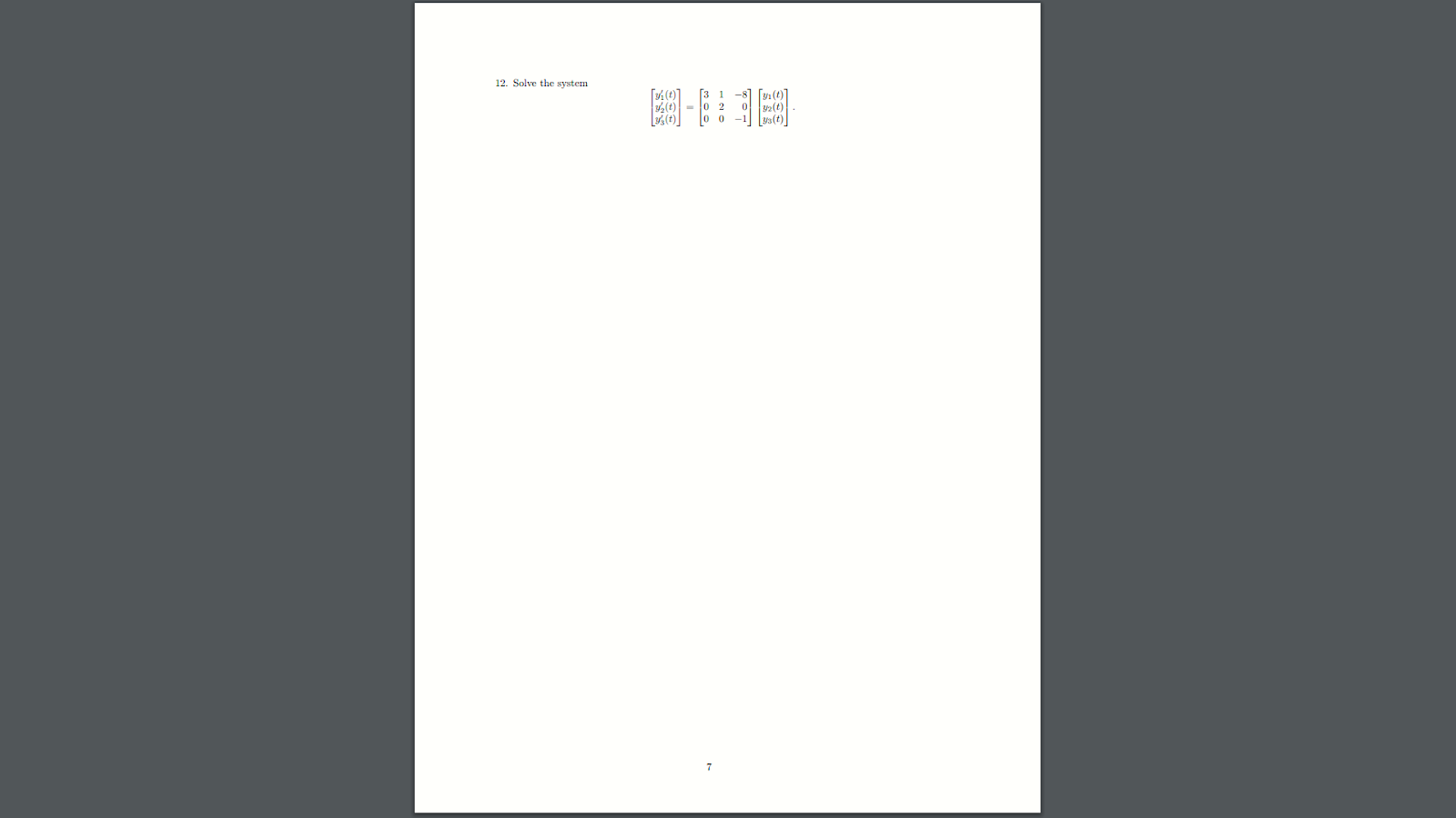 Solved 12. Solve the system [34(0)] 3/₂2 (1) 7 | Chegg.com