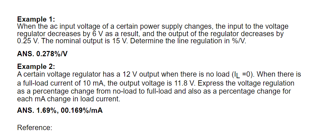 Solved Example 1: When the ac input voltage of a certain | Chegg.com