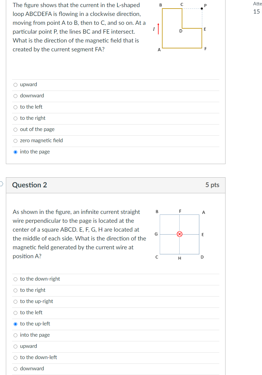 Solved The figure shows that the current in the L-shaped | Chegg.com