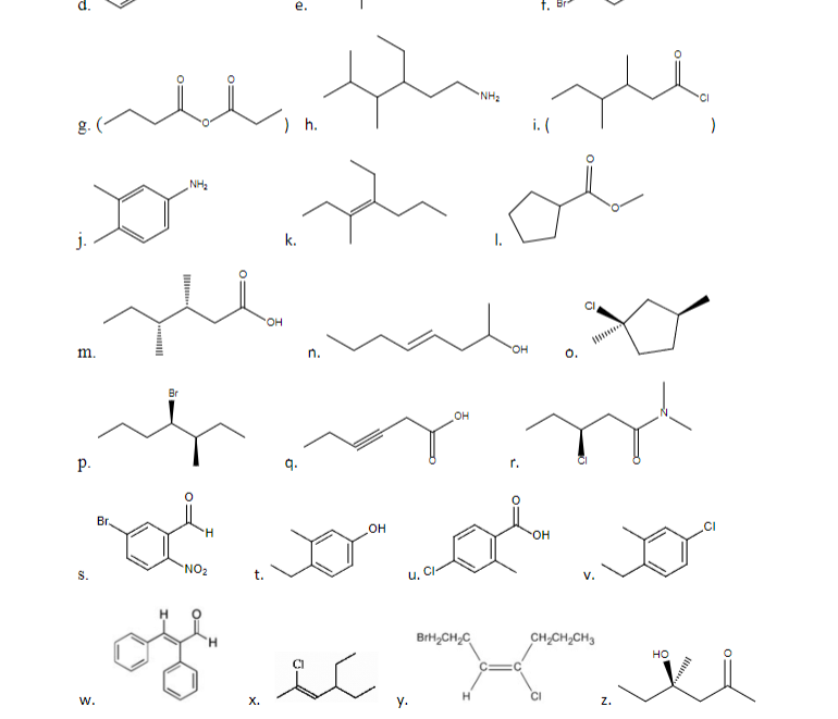 Solved Give the IUPAC name for the following molecules: | Chegg.com