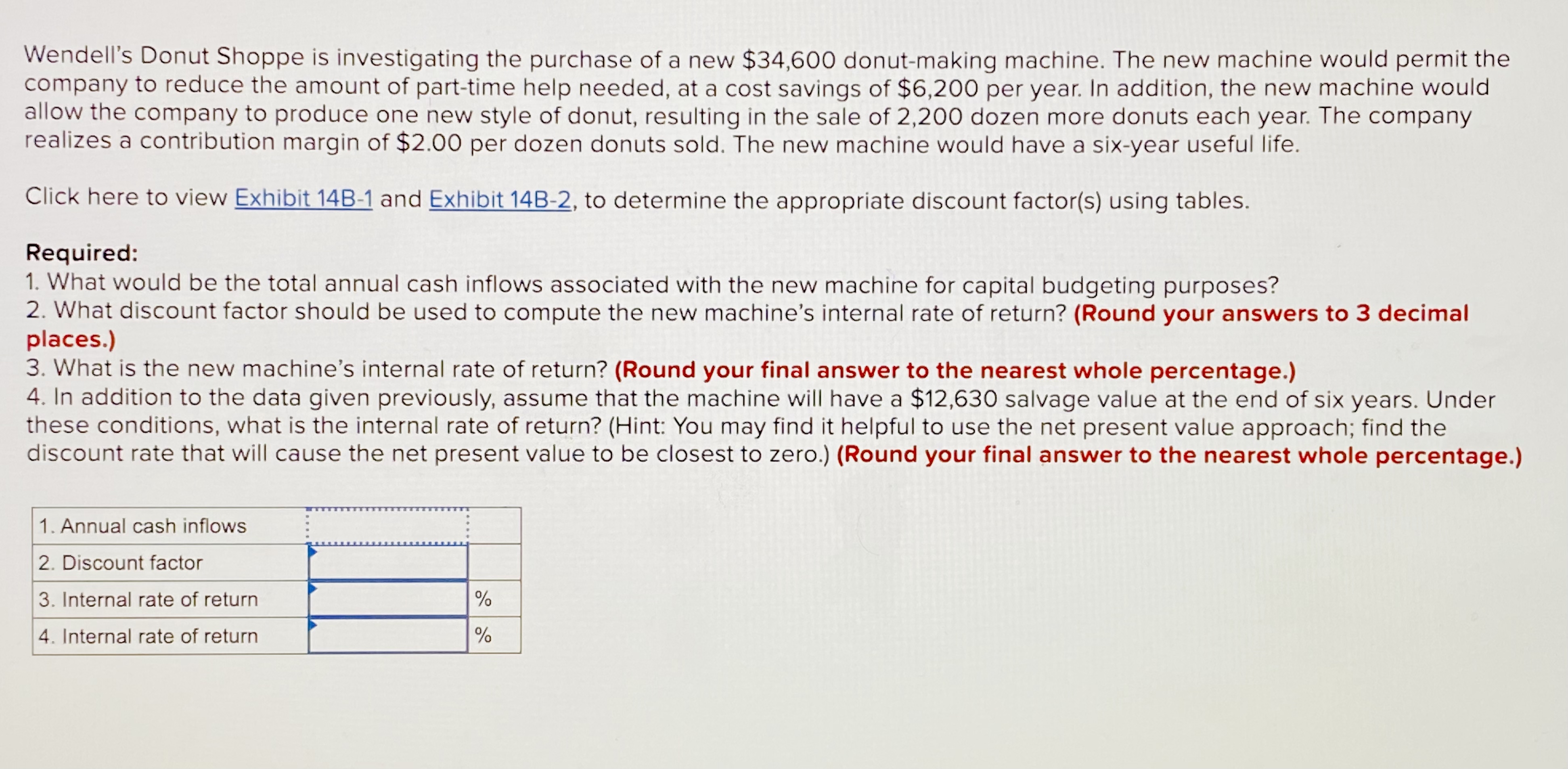 Solved Wendell's Donut Shoppe is investigating the purchase | Chegg.com