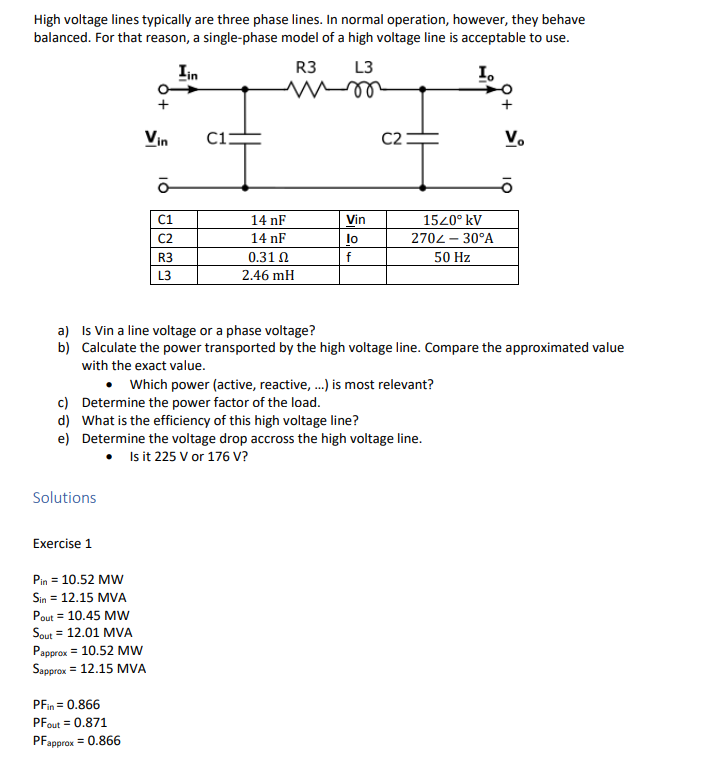 Solved High voltage lines typically are three phase lines. | Chegg.com