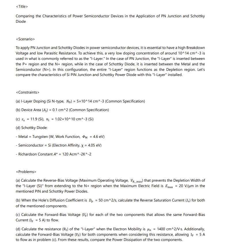 Solved It's about semiconductor engineering. Please solve 4 | Chegg.com