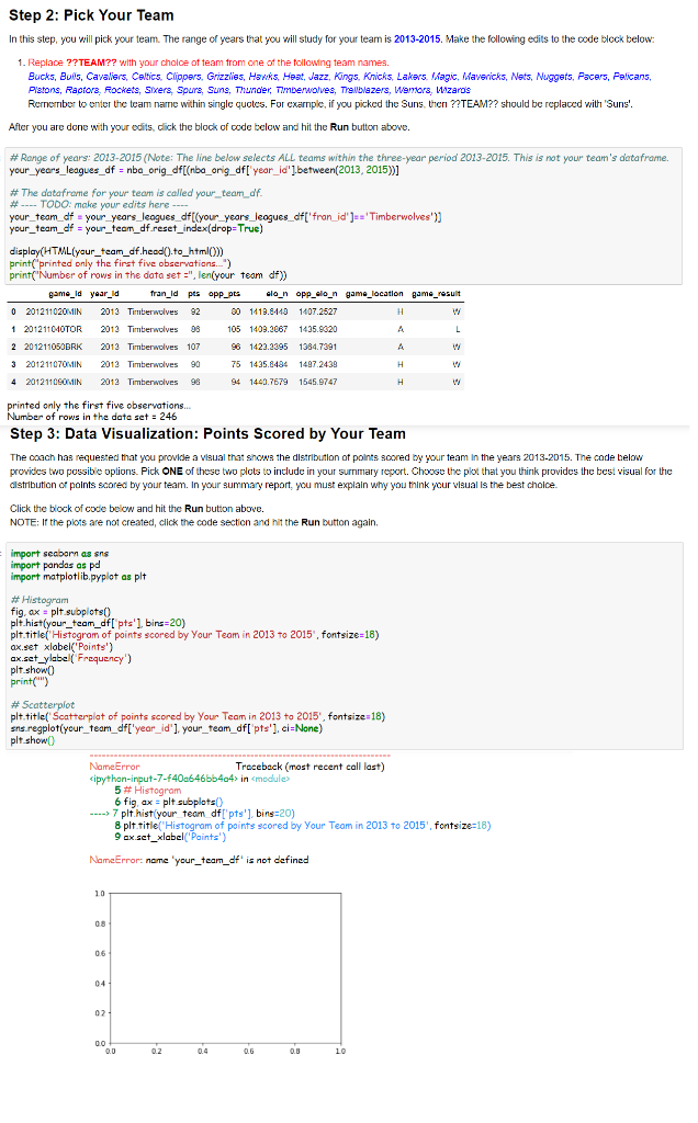 Solved In this step, you will pick your team. The range of | Chegg.com