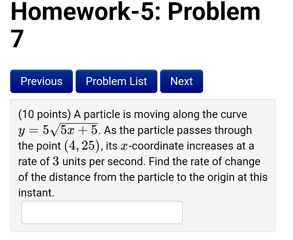 Solved Homework-5: Problem (10 points) A particle is moving | Chegg.com