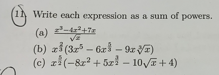 Solved Write each expression as a sum of powers. (b) x } | Chegg.com
