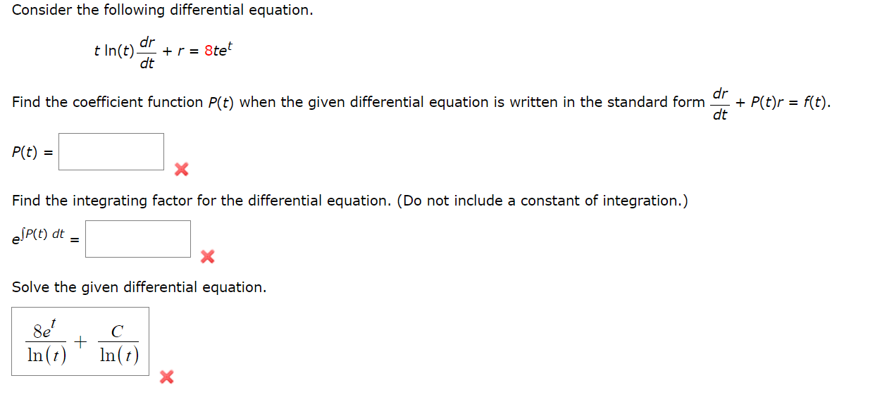 Solved Consider the following differential equation. | Chegg.com