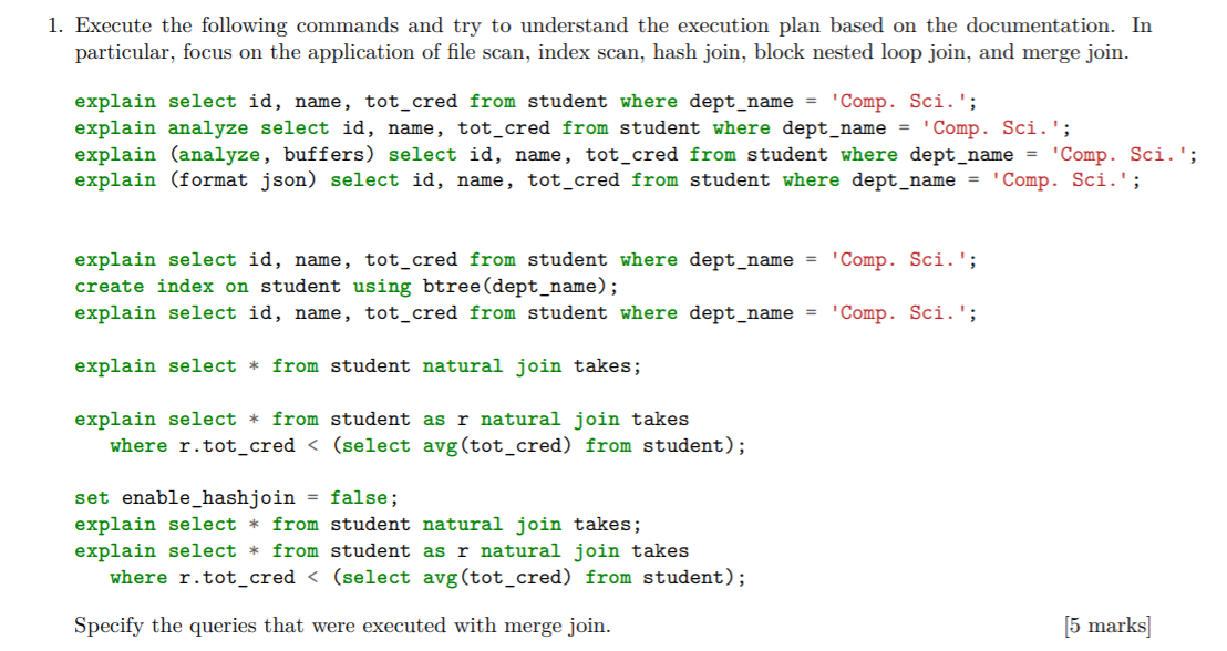1. Execute the following commands and try to | Chegg.com