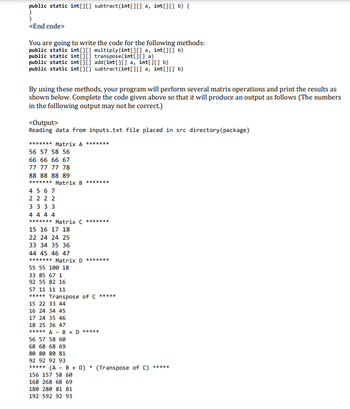 Solved In this question, you are going to write methods that | Chegg.com
