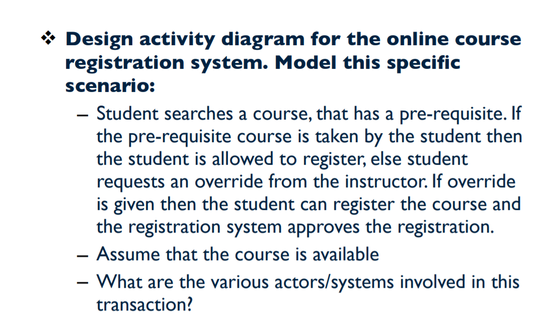 Solved Design activity diagram for the online course | Chegg.com