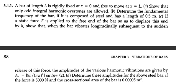 Solved 4.1. A bar of length L is rigidly fixed at x=0 and | Chegg.com