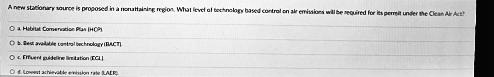 A new stationary source is proposed in a nonattaining | Chegg.com