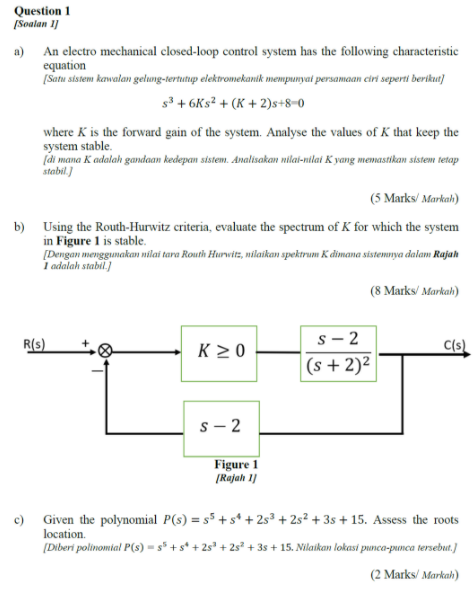 Solved Question 1 Soalan 11 a) An electro mechanical | Chegg.com