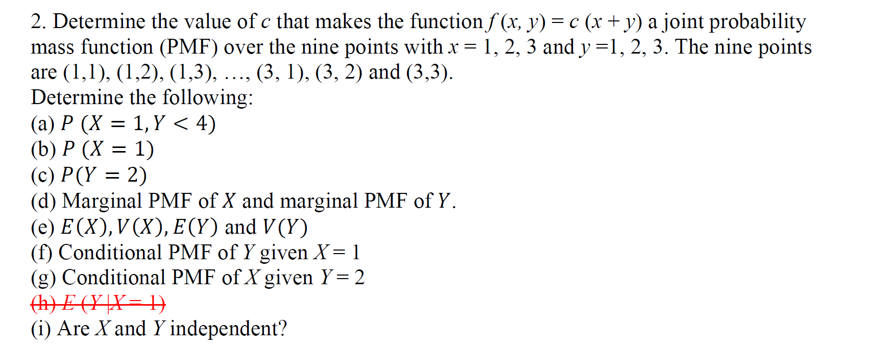 Solved 2. Determine the value of c that makes the function f | Chegg.com