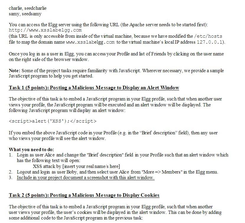 Problem 2 (70 points): Cross-site scripting (XSS) | Chegg.com