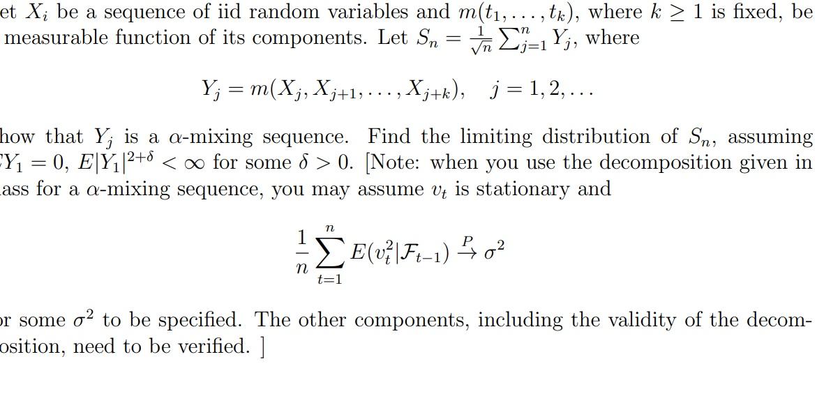 Solved Et Xi Be A Sequence Of Iid Random Variables And 5173