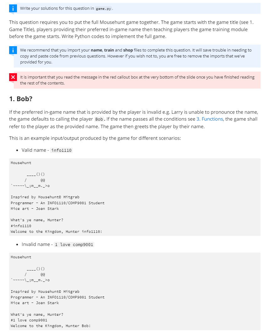 Write your solutions for this question in game. py . | Chegg.com