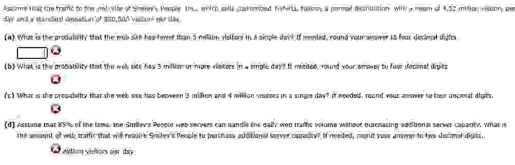Solved Assume that the traffic to the web site of Smiley’s | Chegg.com