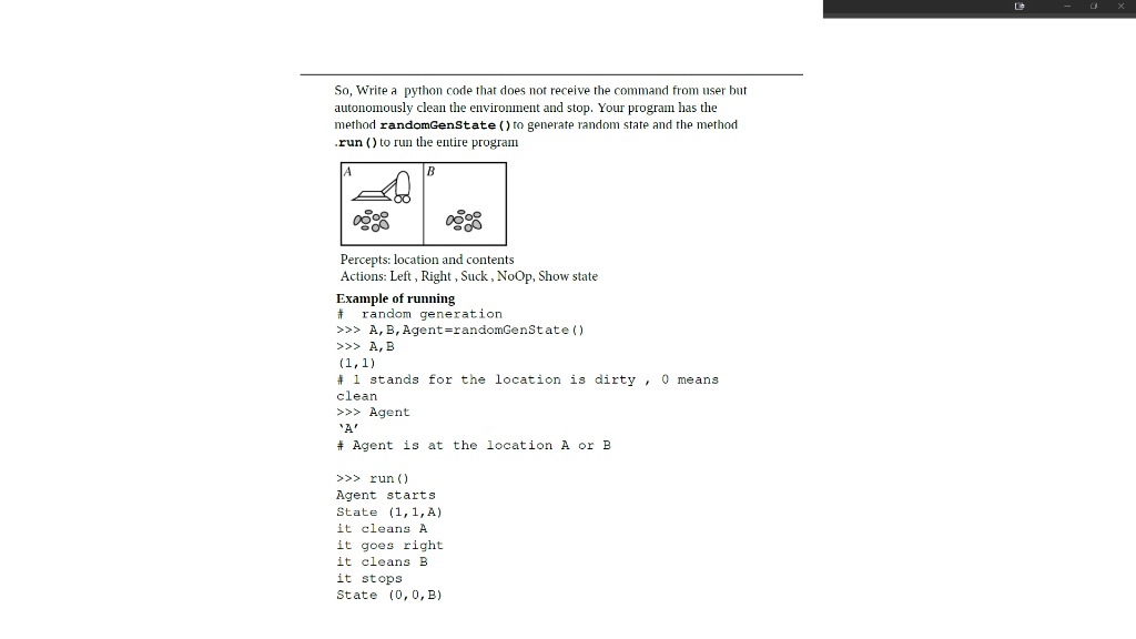So, Write a python code that does not receive the | Chegg.com